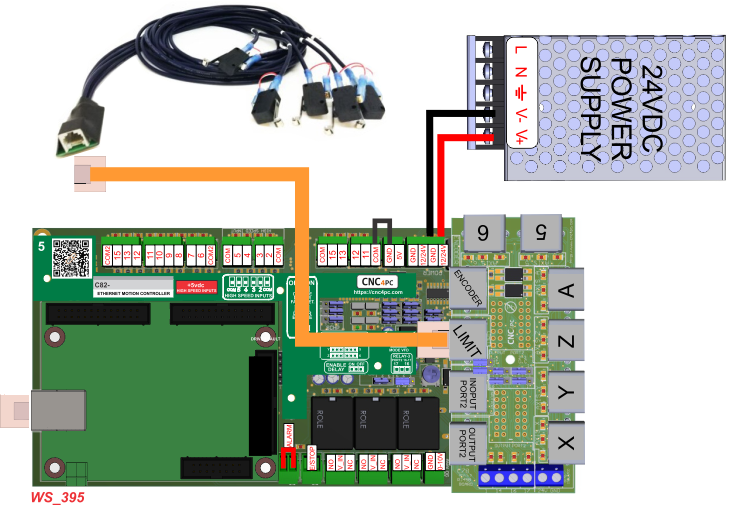 Connection C82 with A32 Mechanical Switch Assembly to RJ45 | cnc4pc