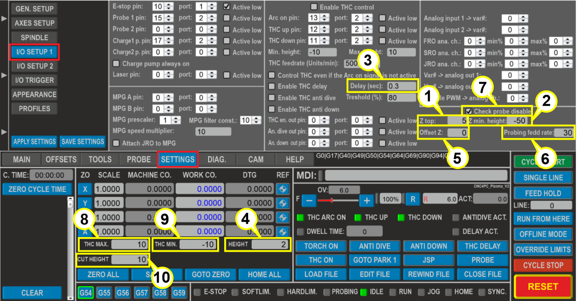 Touch Sensor and Plasma Torch Height Control Configuration for UCCNC | cnc4pc