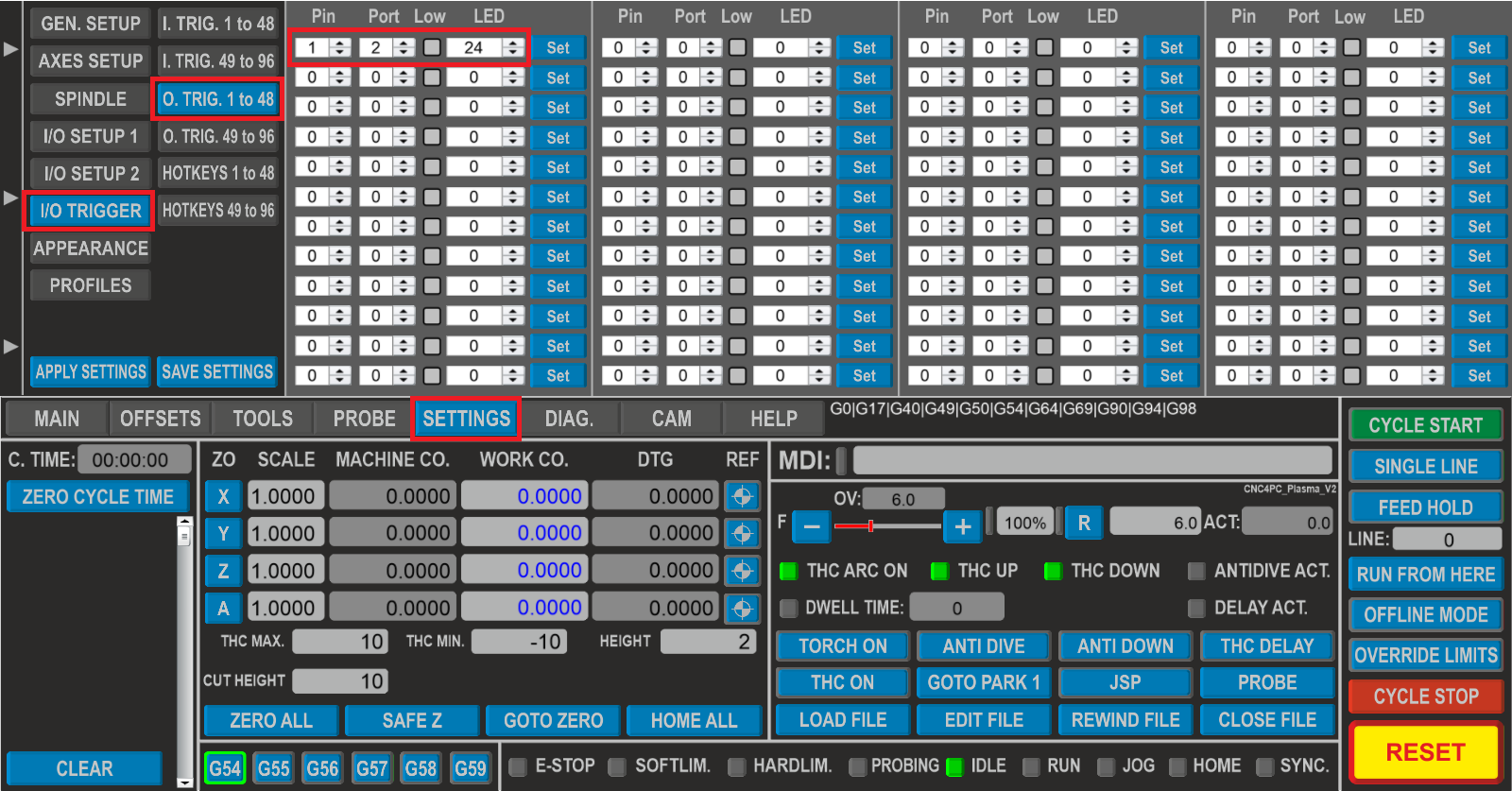Touch Sensor and Plasma Torch Height Control Configuration for UCCNC | cnc4pc